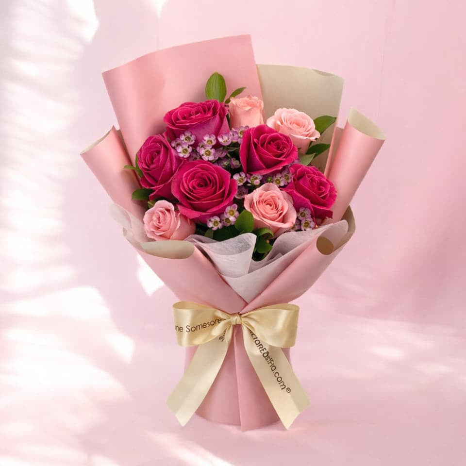 Heartfelt Confession Pink Roses Flower Bouquet | Valentine's Day ...