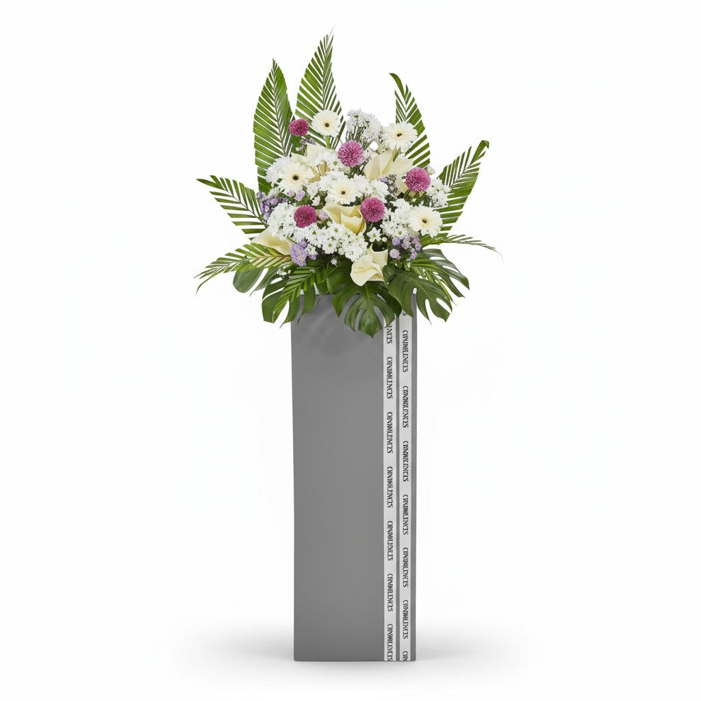 Sympathy Flower Stand – Serenity Blooms | Graceful Condolence ...